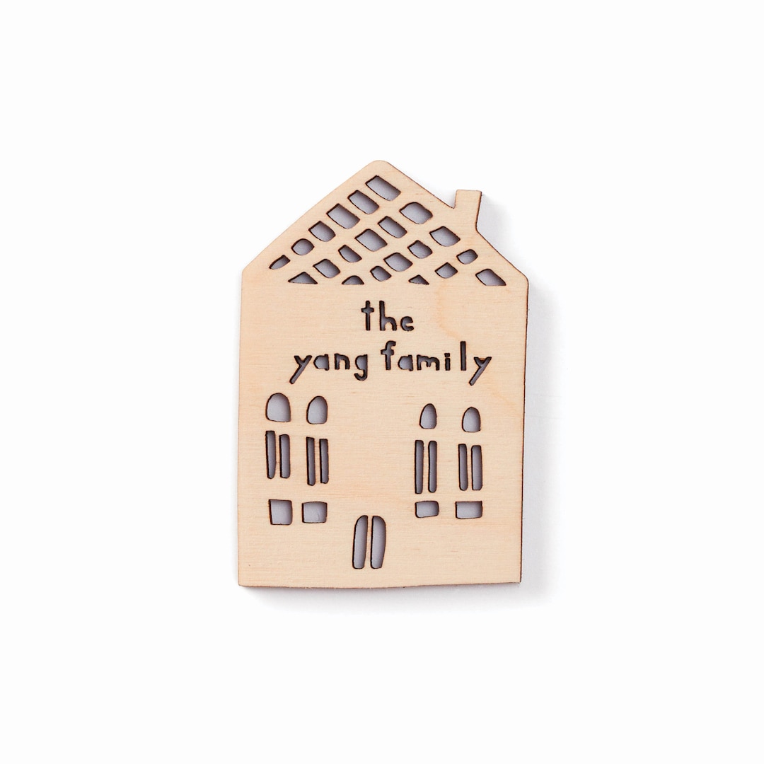 Custom Home Magnet - Wide House - Wooden Lasercut Housewarming ...
