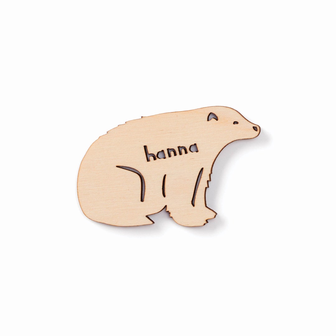 Custom Magnet - Bear Animal Magnet - Wooden Lasercut Personalized ...