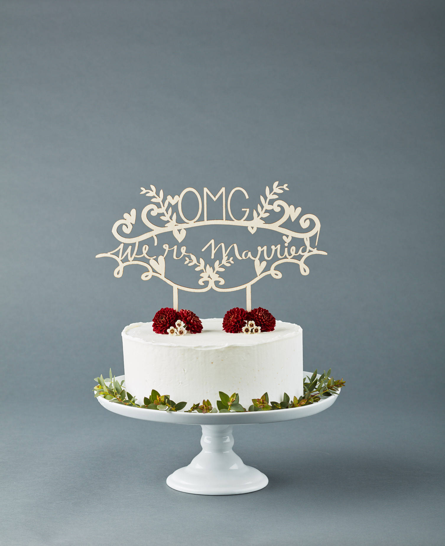 Cake Topper Wedding OMG We're Married Wedding Decor - Etsy