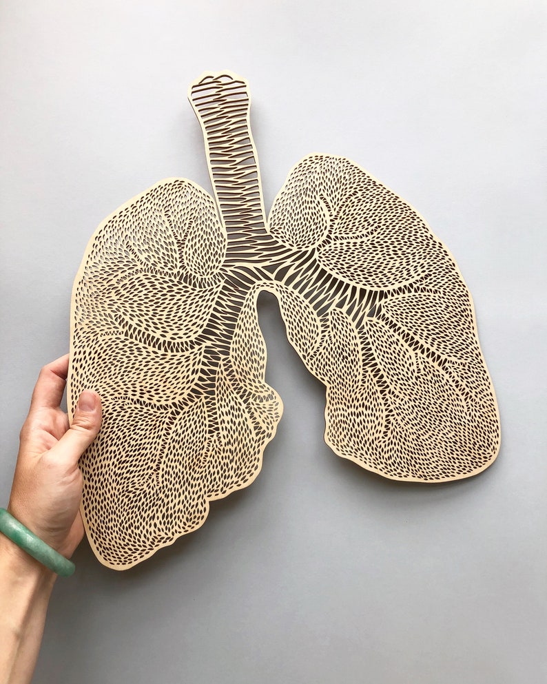 Anatomical Lungs Lasercut Wooden Artwork, Doctor, Respiratory Therapist ...