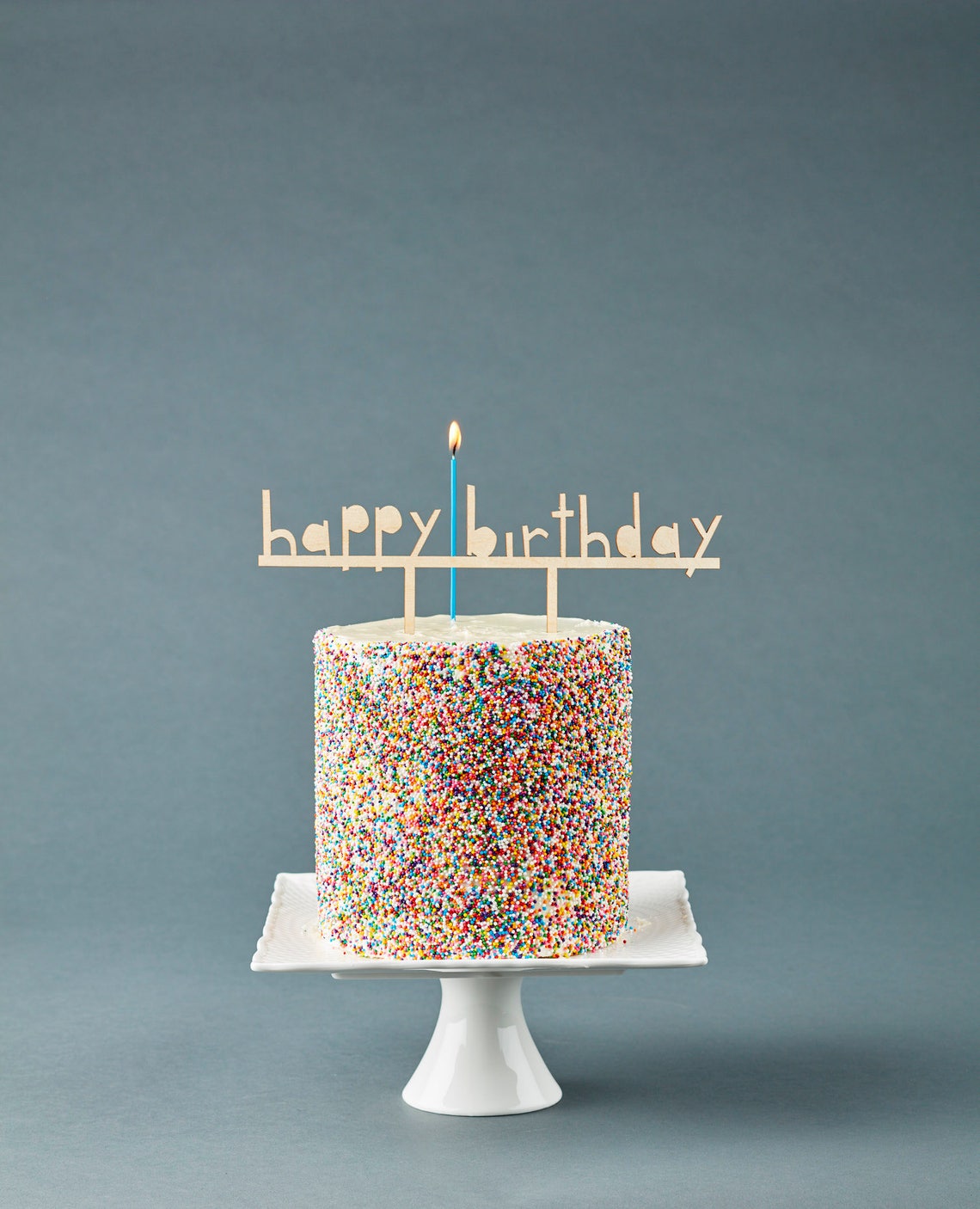 Birthday Cake Topper Customize Cake Topper Simple Wooden | Etsy