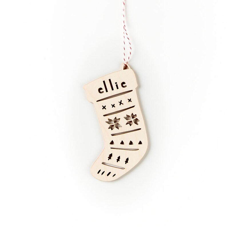 Custom Stocking Ornament Lasercut Birch | Etsy