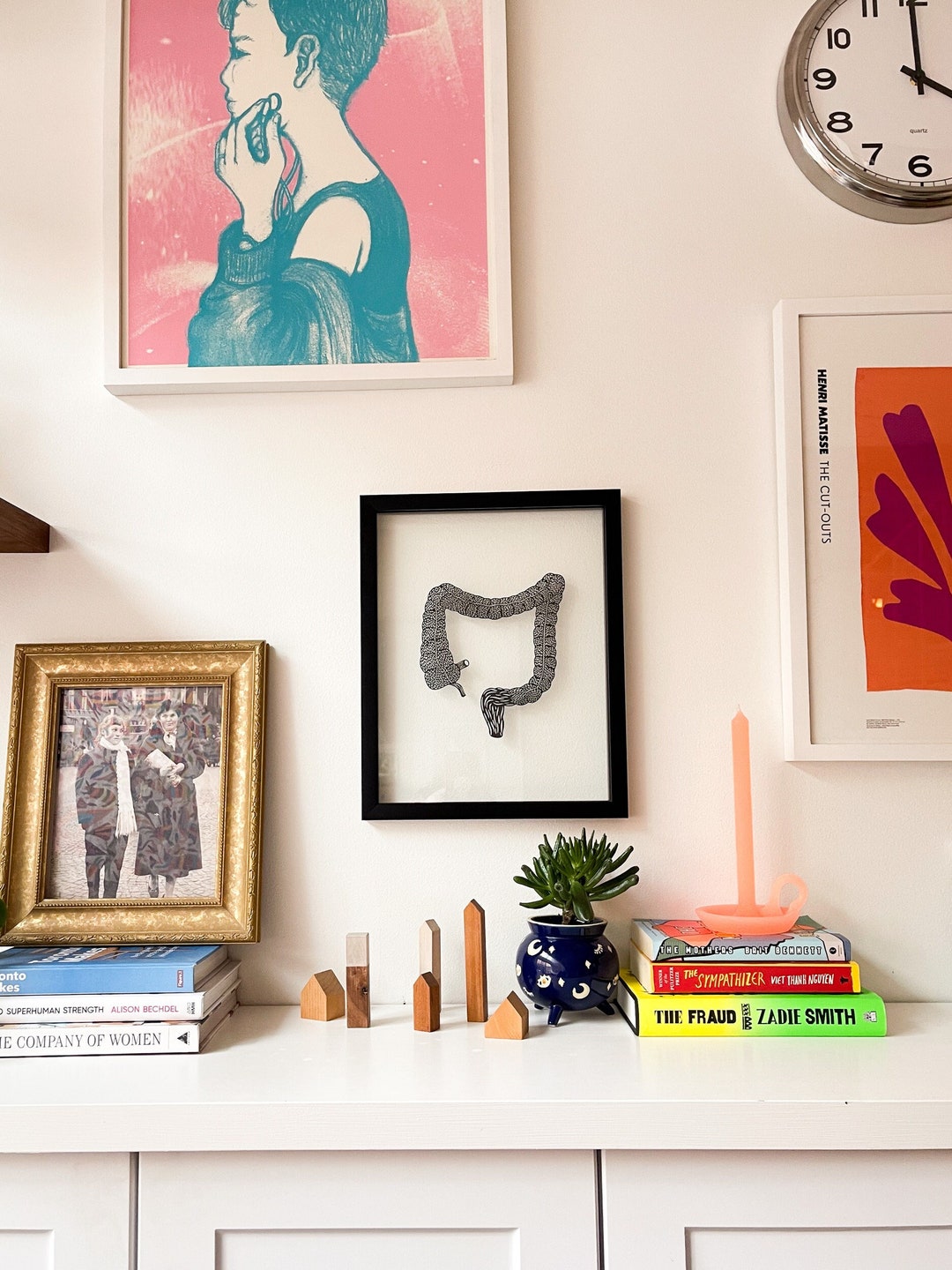 Framed Anatomy Human Colon Large Intestine Papercutting Artwork, Doctor ...