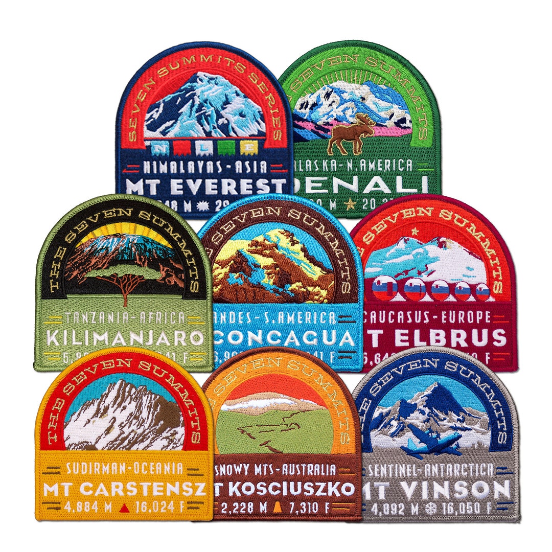 The Seven Summits Embroidered Patch Collection - Etsy