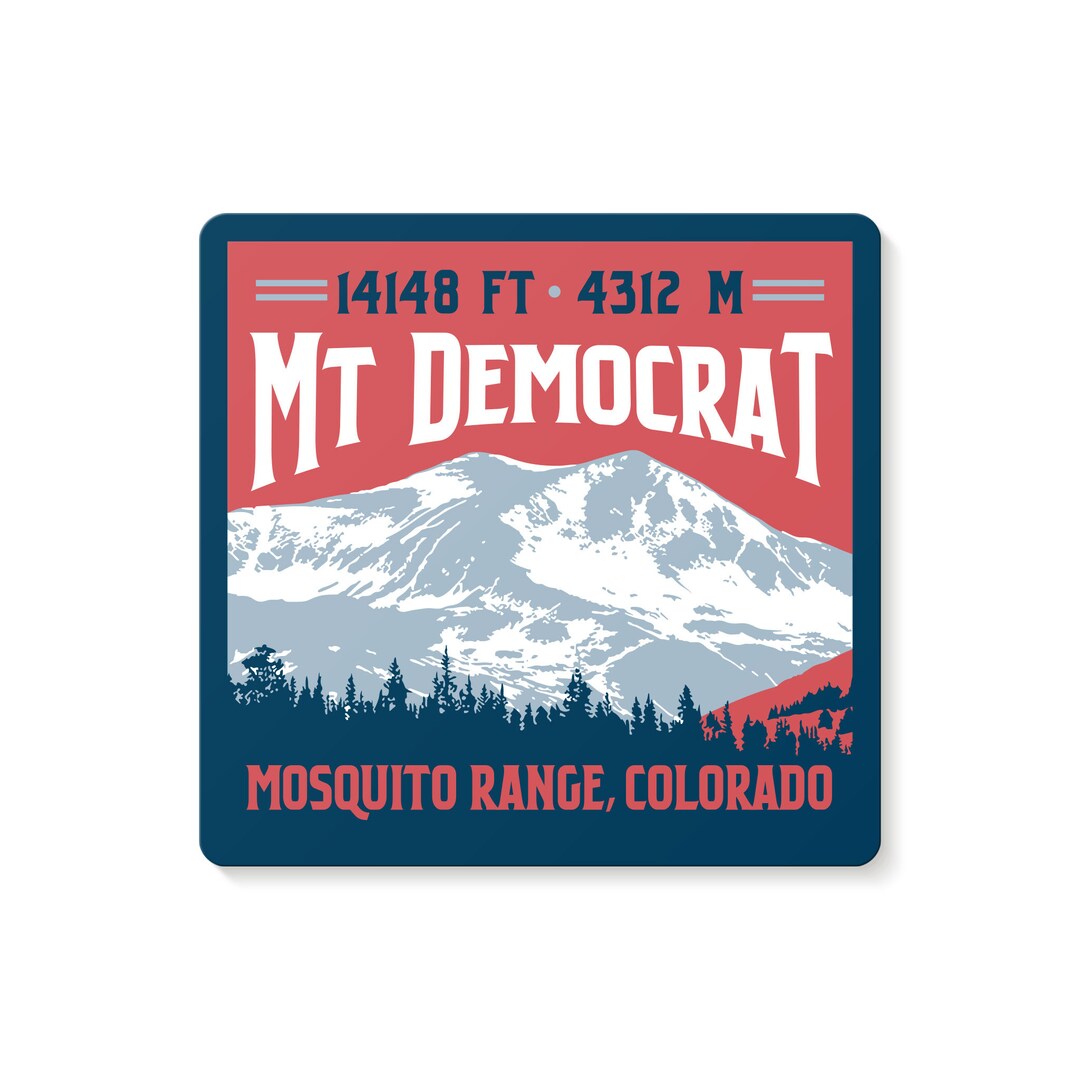 Mt. Democrat Colorado 14er Decal Sticker - Etsy