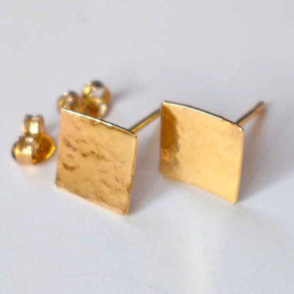 Square Gold Earrings - Etsy