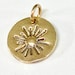 14K Gold Sunshine Charm Add on Organic Round 11mm Yellow Sun - Etsy