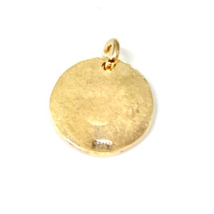 14K Gold Sunshine Charm, Add on Organic Round 11mm Yellow Sun Charm ...