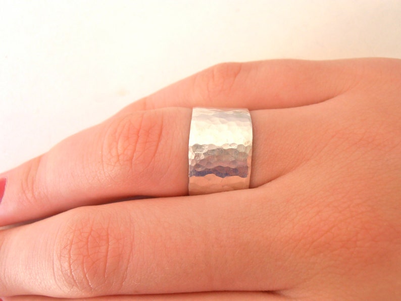 Bold Handsome Wide Unisex Wedding Ring Hammered Rustic - Etsy