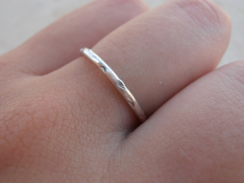 Rustic pure silver industrial hand carved ring wedding | Etsy