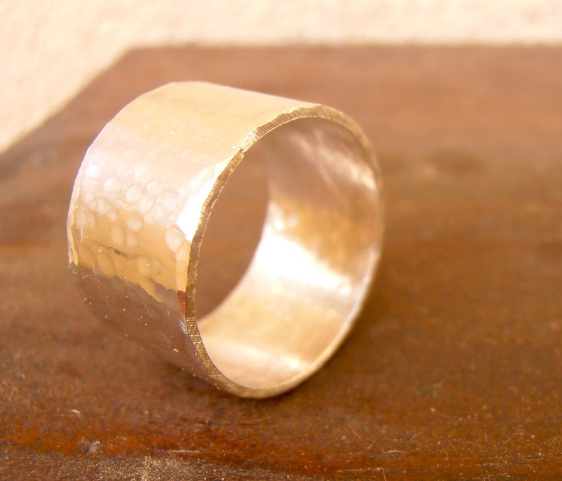 Bold Handsome Wide Unisex Wedding Ring Hammered Rustic - Etsy