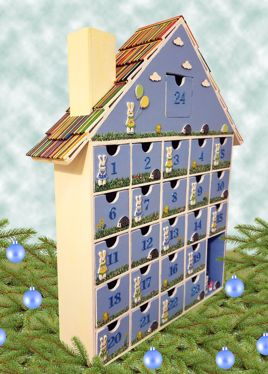 Bunny Advent Calendar - Painted - A Gift That Keeps on Giving All Month ...