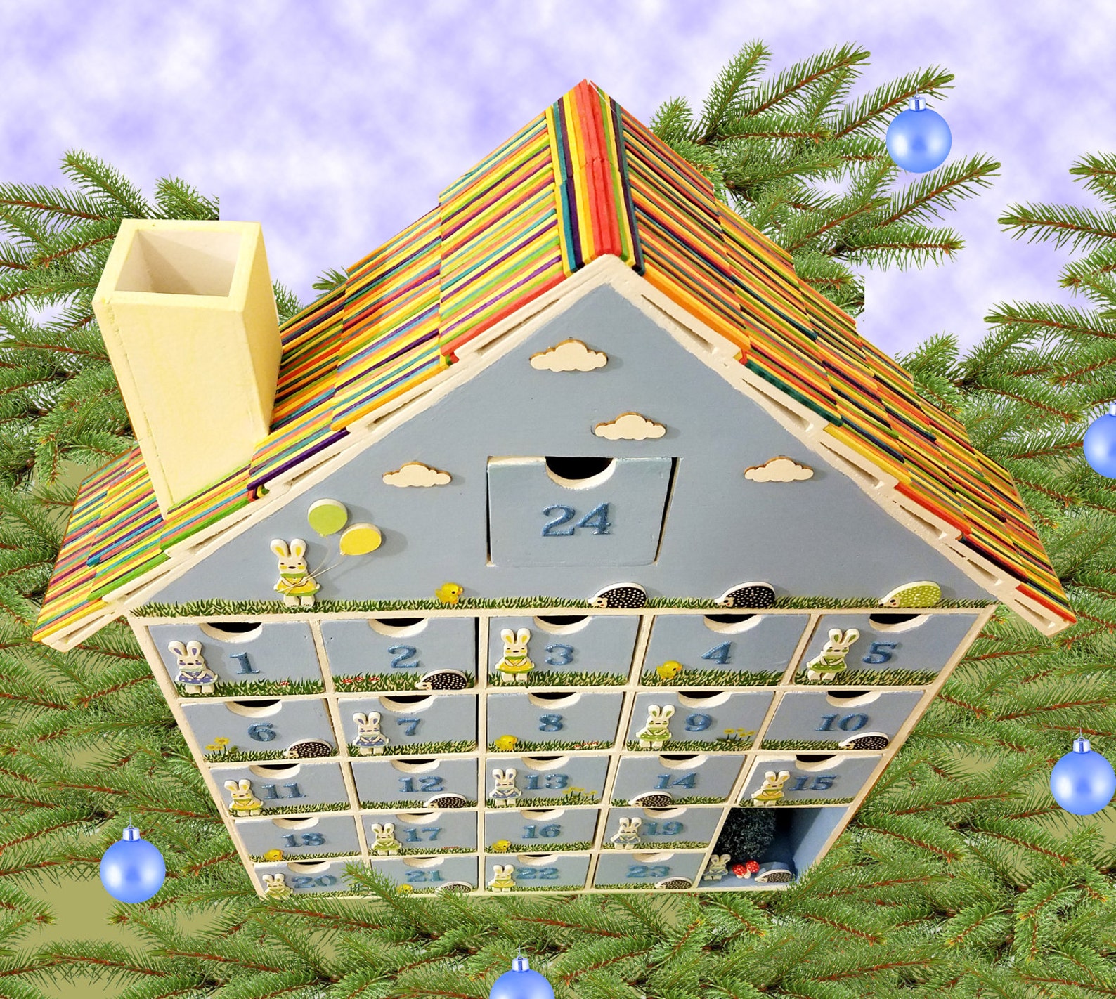 Bunny Advent Calendar - Painted - A Gift That Keeps on Giving All Month ...