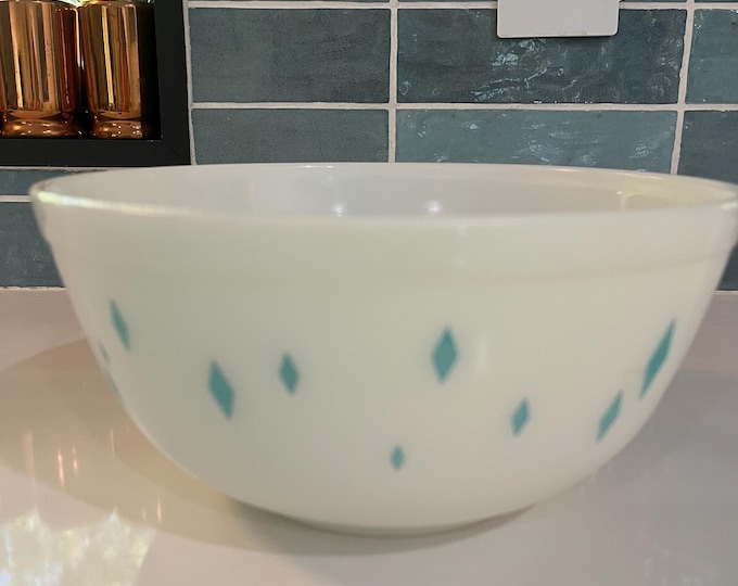 Rare Unmarked Pyrex Dainty Maid Teal Diamonds Bowl 1959 - Etsy