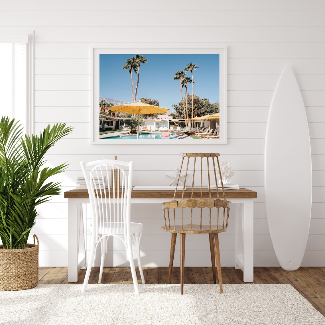 Slim Aarons Inspired, Palm Springs Pool Poster, Beach Umbrella, Vintage ...