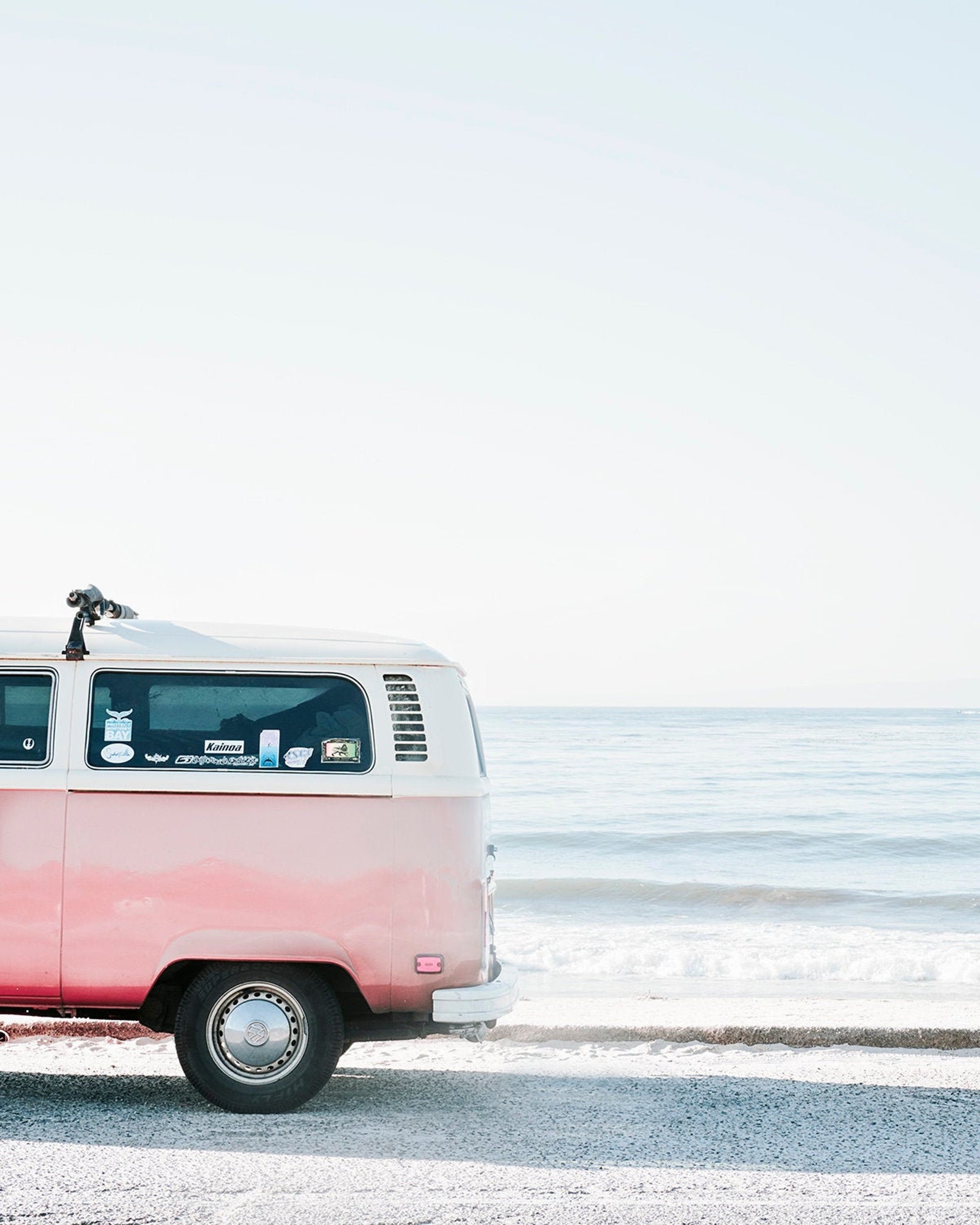 Beach Kombi Print, Surfer Wall Art, Boho Beach Wall Art, Pink VW Combi ...