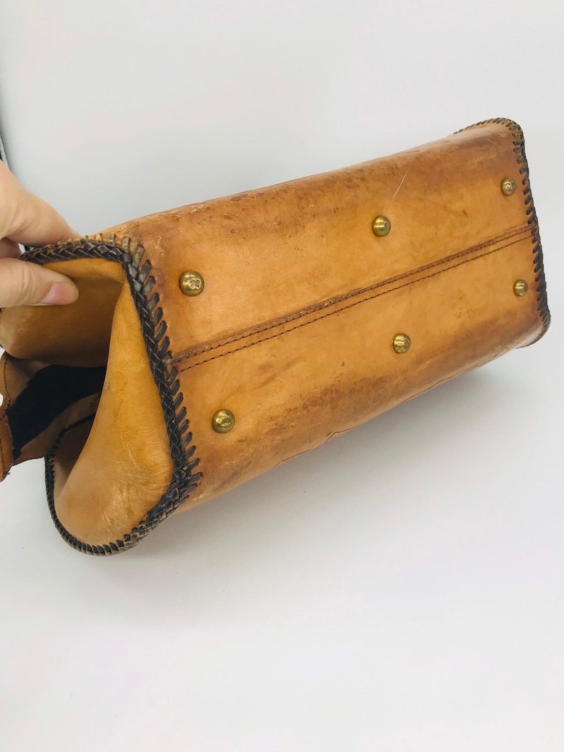 Tooled Leather Purse 1950s Handbag Western 50s Bag in Blonde Leather ...