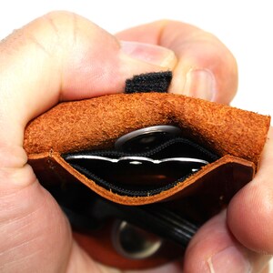 Dog Tag Collar Pouch / Brown Leather Pet Tag Silencer - Etsy