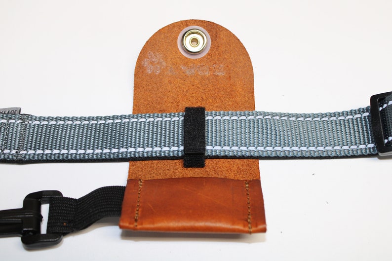 Dog Tag Silencer: Custom Brown Leather Pet ID Collar Pouch - Etsy