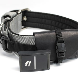 Fi 3 Series Tracker Pouch / Black Leather Dog Collar Pouch / Dog ...