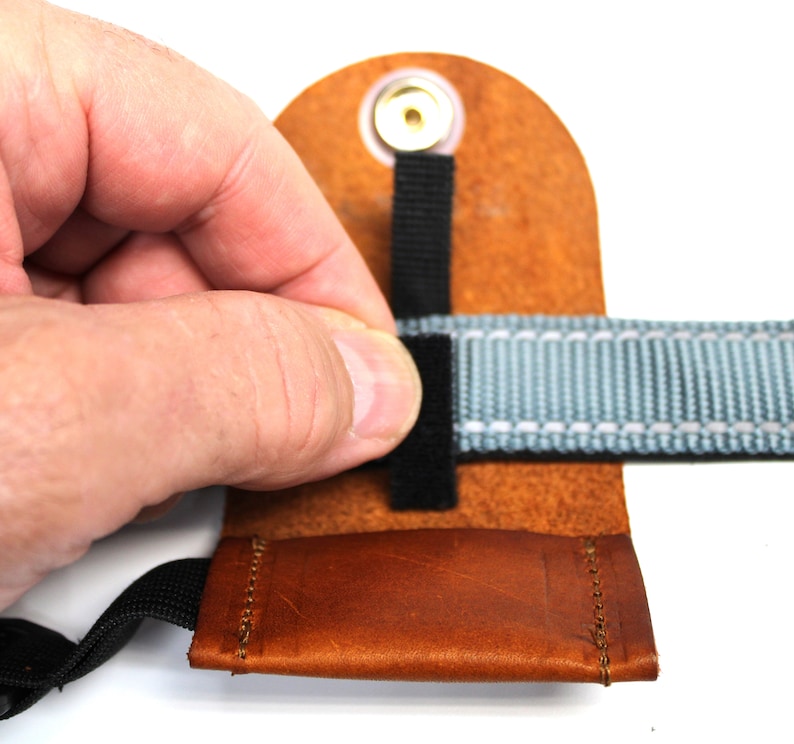 Dog Tag Silencer: Custom Brown Leather Pet ID Collar Pouch - Etsy