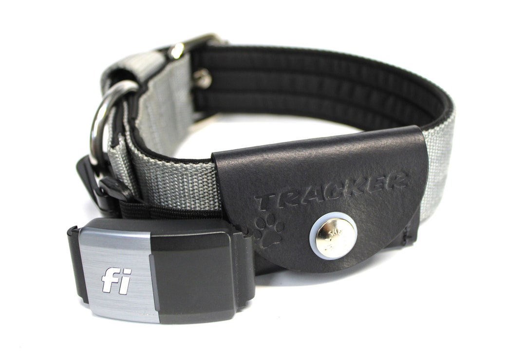 Fi 2 Series: Black Custom Leather Dog Collar Tracker Pouch - Etsy