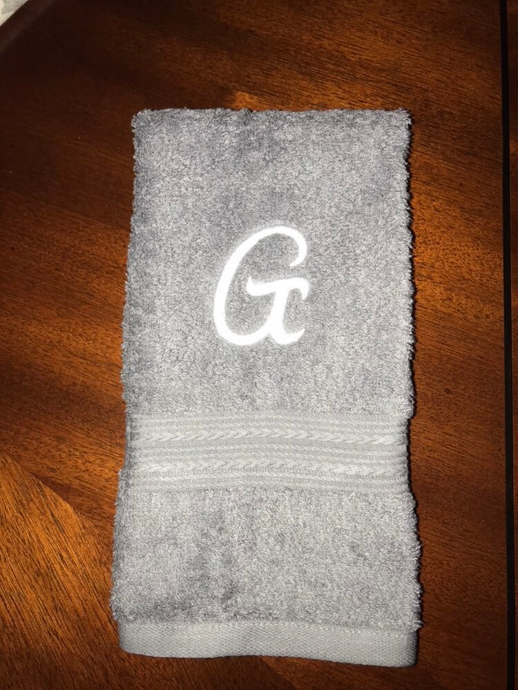 Monogrammed Hand Towel Personalized Hand Towels Initial | Etsy