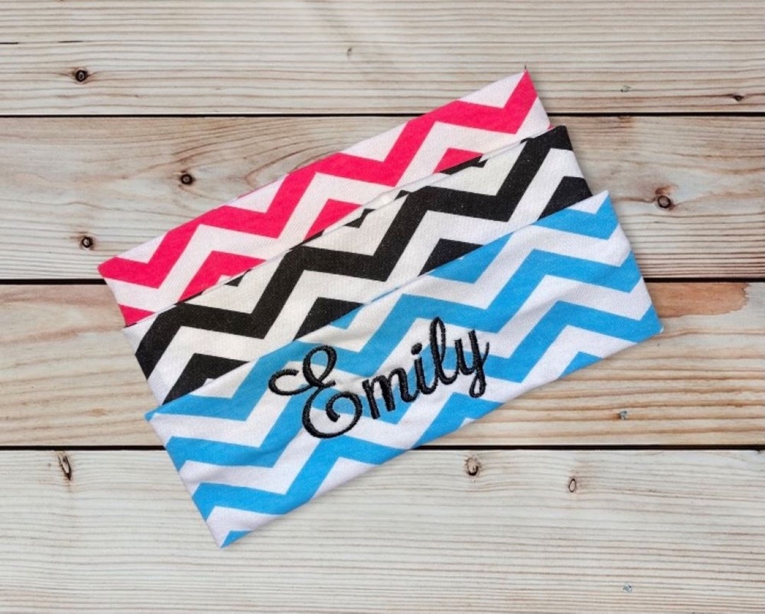Personalized Headband Monogrammed Headbands Chevron Headbands Custom ...