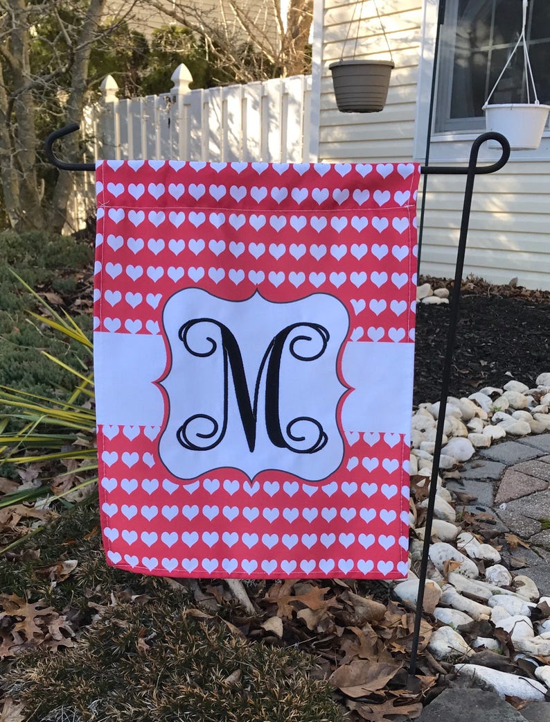 Valentine Flag Monogrammed Flag Garden Flag Personalized - Etsy