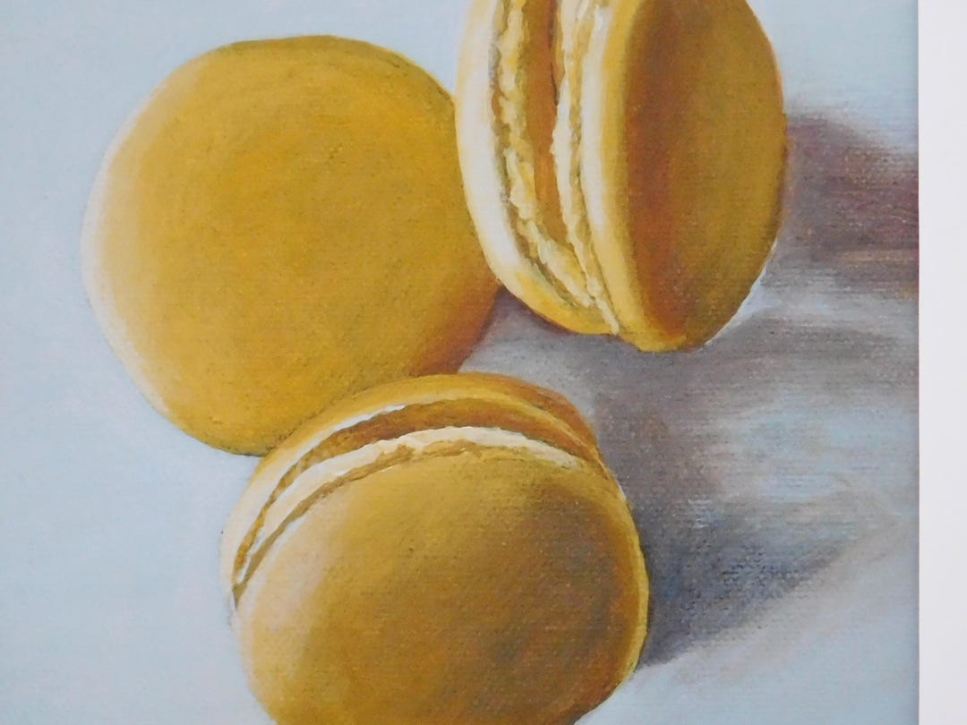 Macarons Painting Print, Yellow Macarons Decor Art, 8x10" Giclee. - Etsy