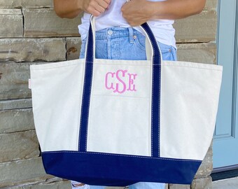 Personalized Beach Tote, Large Canvas Vacation Beach Bag, Canvas Boat ...