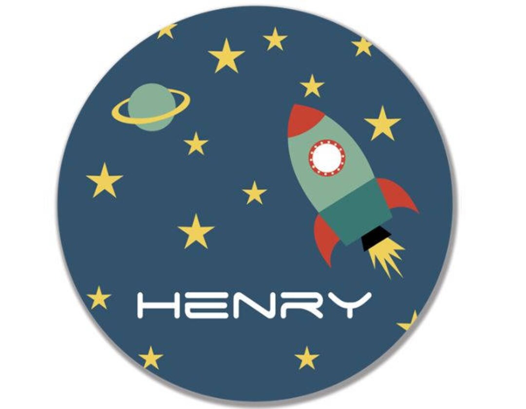 Personalized Melamine Plate Custom Melamine Dish Space Rocket Moon ...