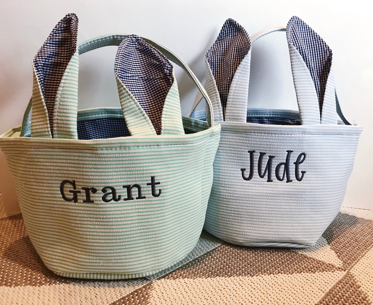 Embroidered Easter Basket Custom Monogram Personalized Easter - Etsy