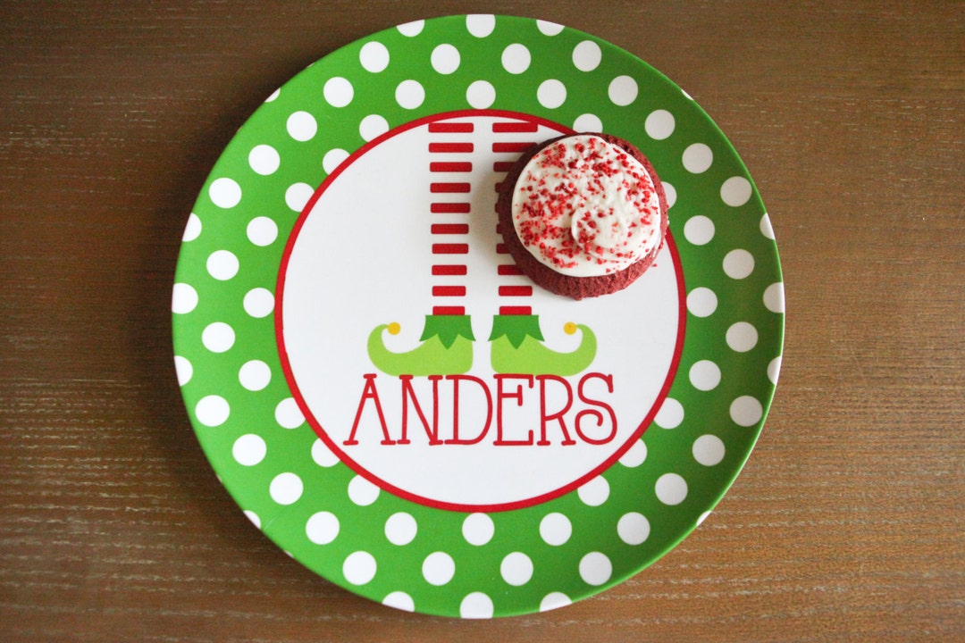 Personalized Melamine Plate Custom Melamine Dish Christmas Elf - Etsy