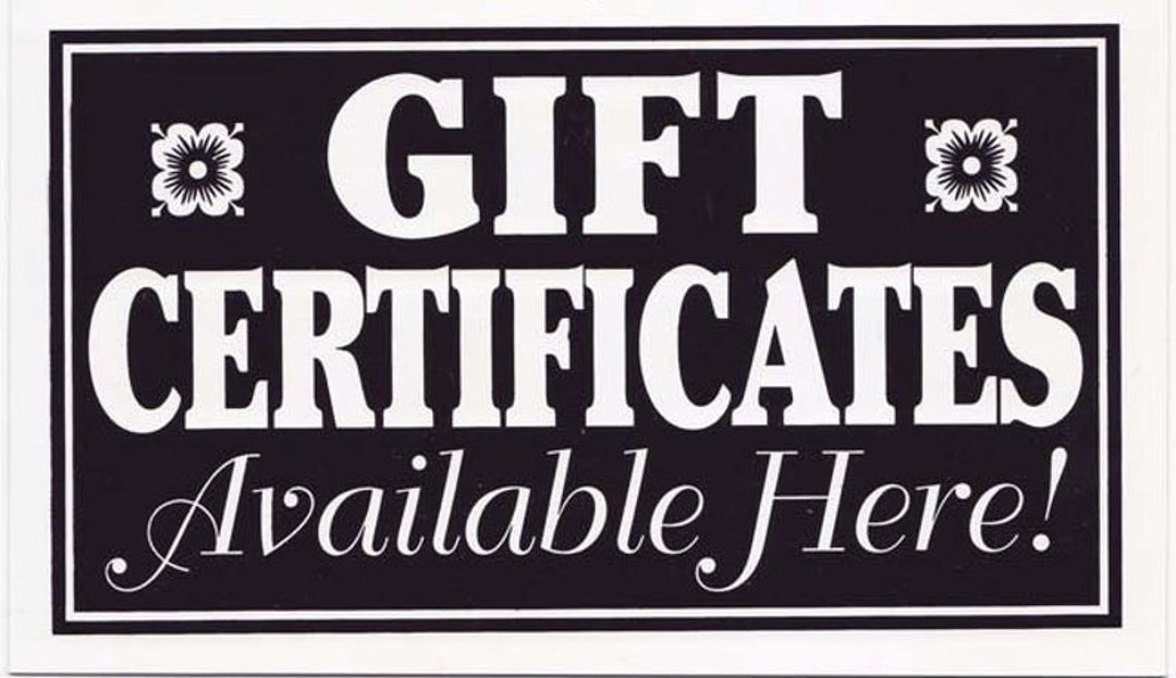 Gift Certificate Sign (available Here!) - Etsy