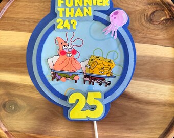 Spongebob, Patrick and Squidward Birthday Cake Topper, Personalised - Etsy