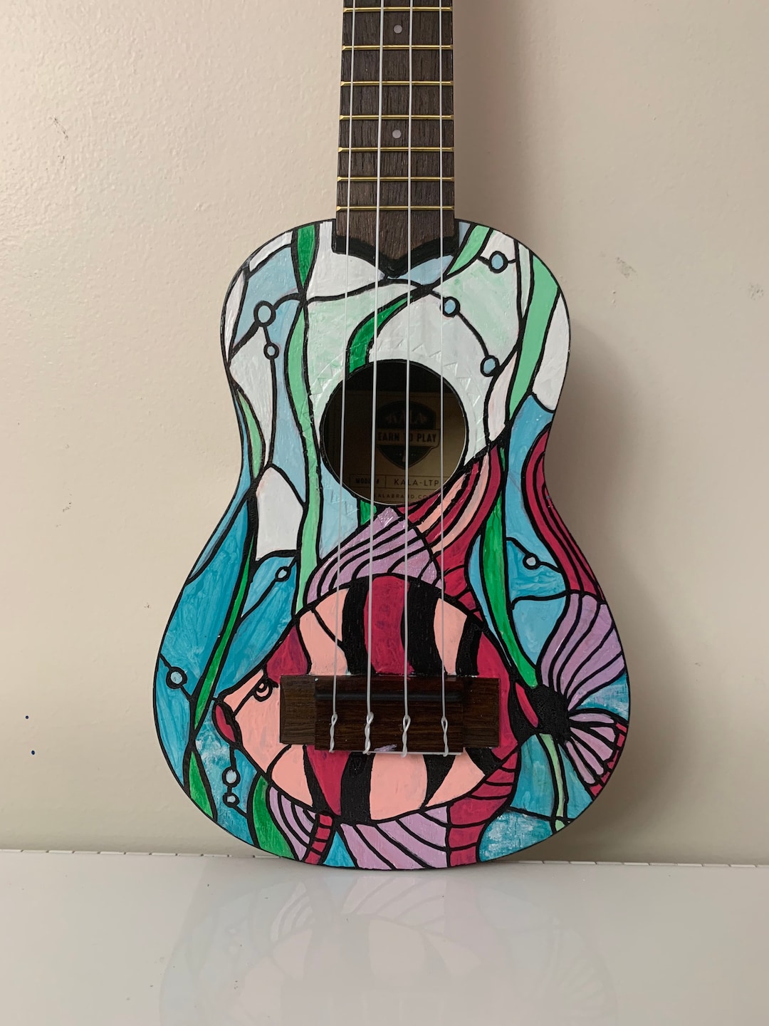 Soprano Kala Ukulele, Hand Painted Ukulele, Ocean Themed Ukulele, Fish ...