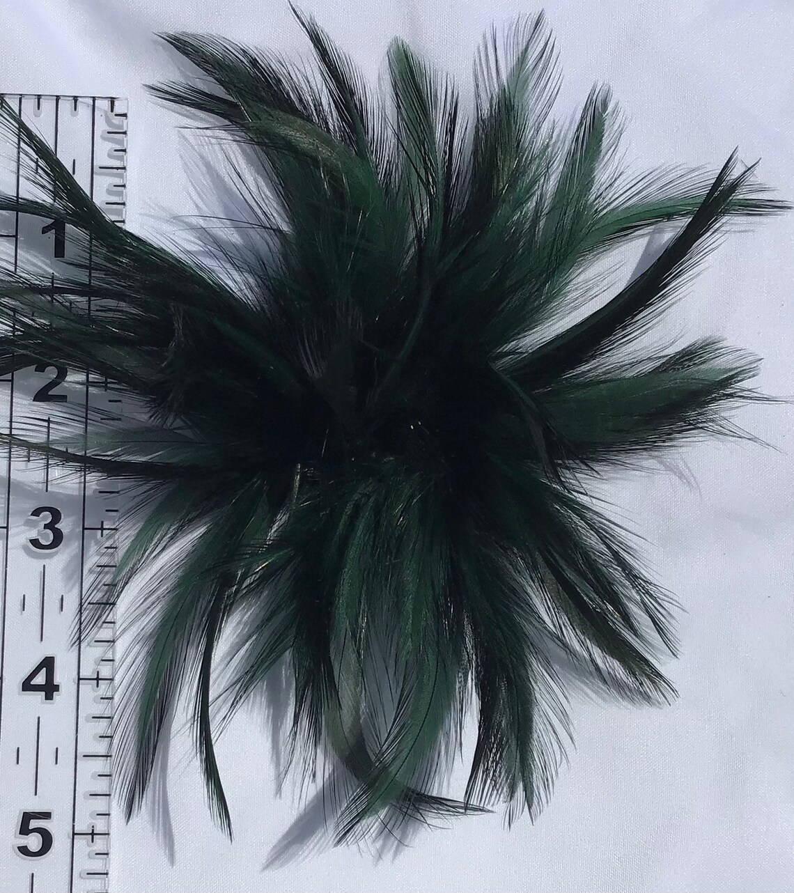 Dark Forest Emerald Green Olive Feather Fascinator Hair Clip | Etsy