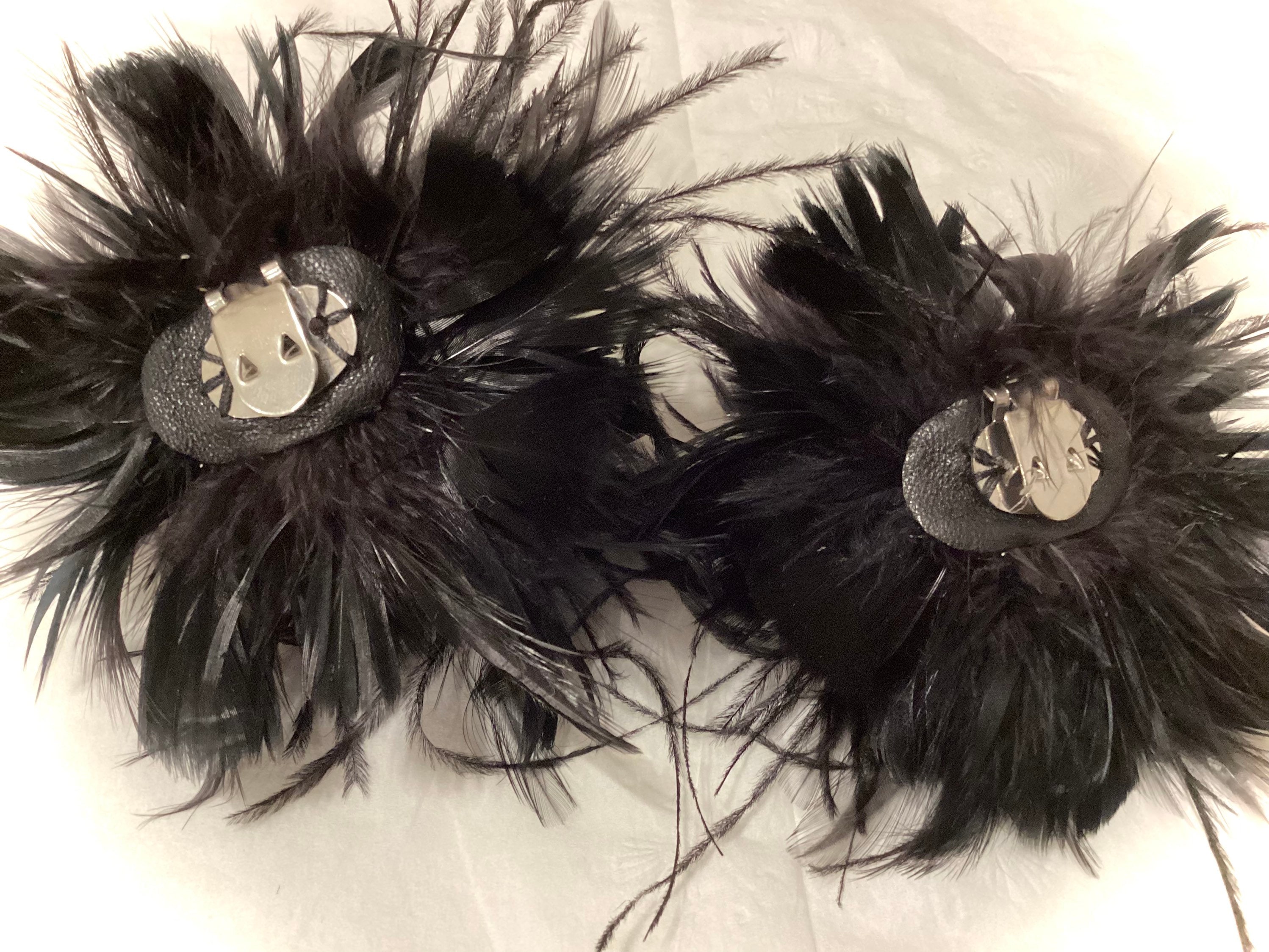 Ostrich Feather Shoe Clips Accessory. Shoes Not Included. Black - Etsy