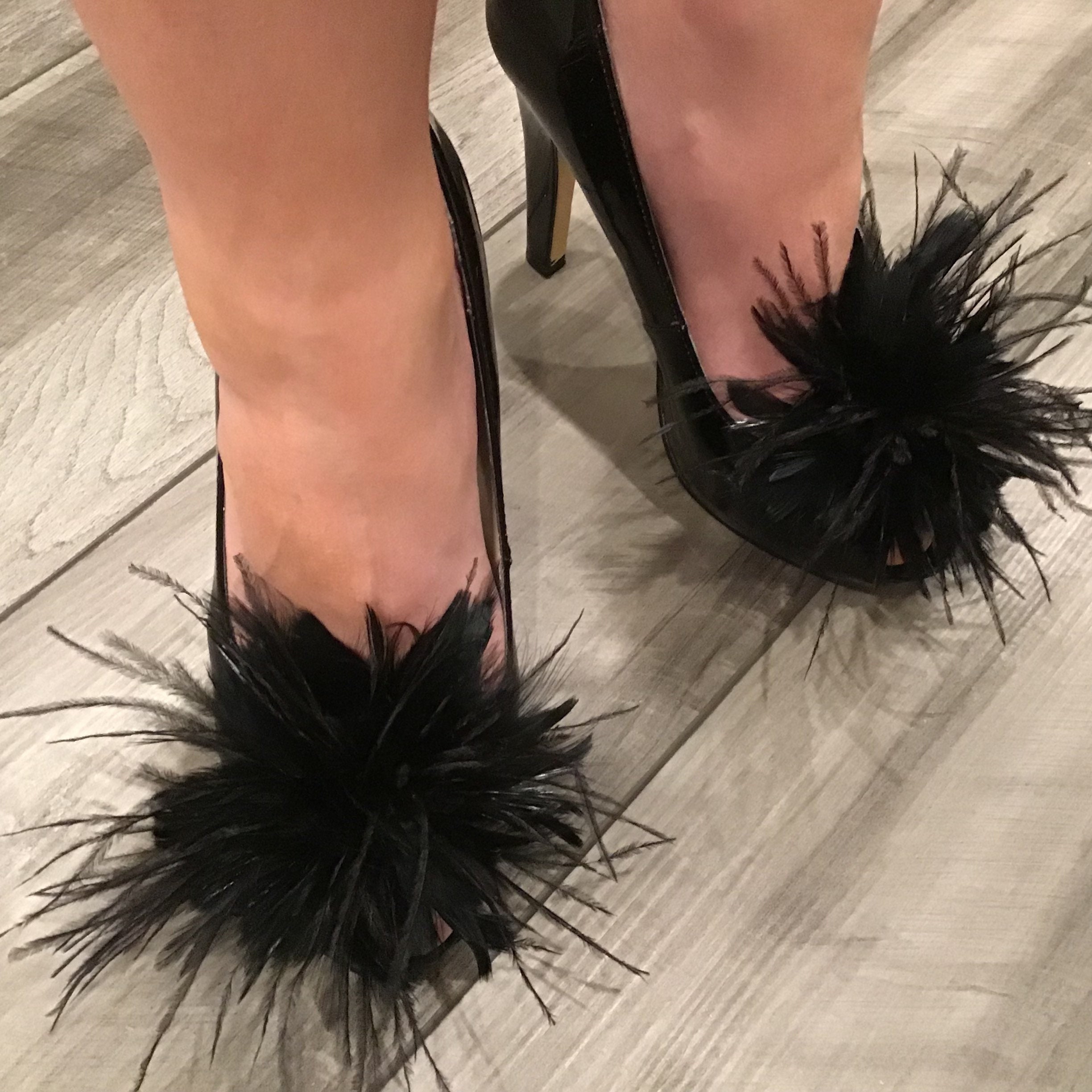 Ostrich Feather Shoe Clips Accessory. Shoes Not Included. Black, Red ...