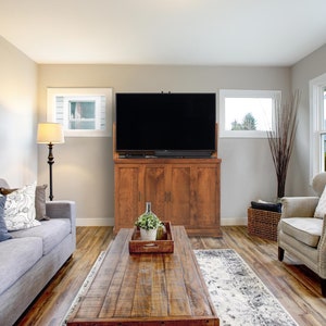 Linton TV Lift Cabinet in Caramel - Etsy