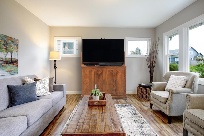 Linton TV Lift Cabinet in Caramel - Etsy