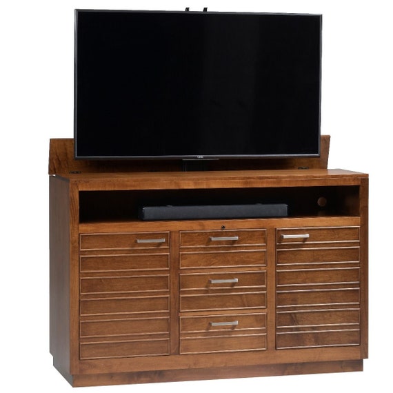 Princeton XL TV Lift Cabinet in Caramel for 65 75 Inch Tvs - Etsy