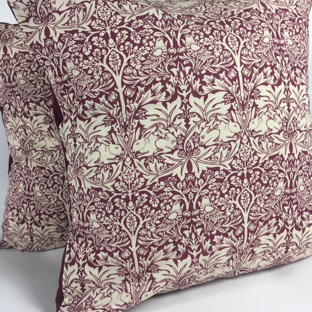 1 Pair 2 Morris and Co Brer Rabbit Cushion Covers red - Etsy
