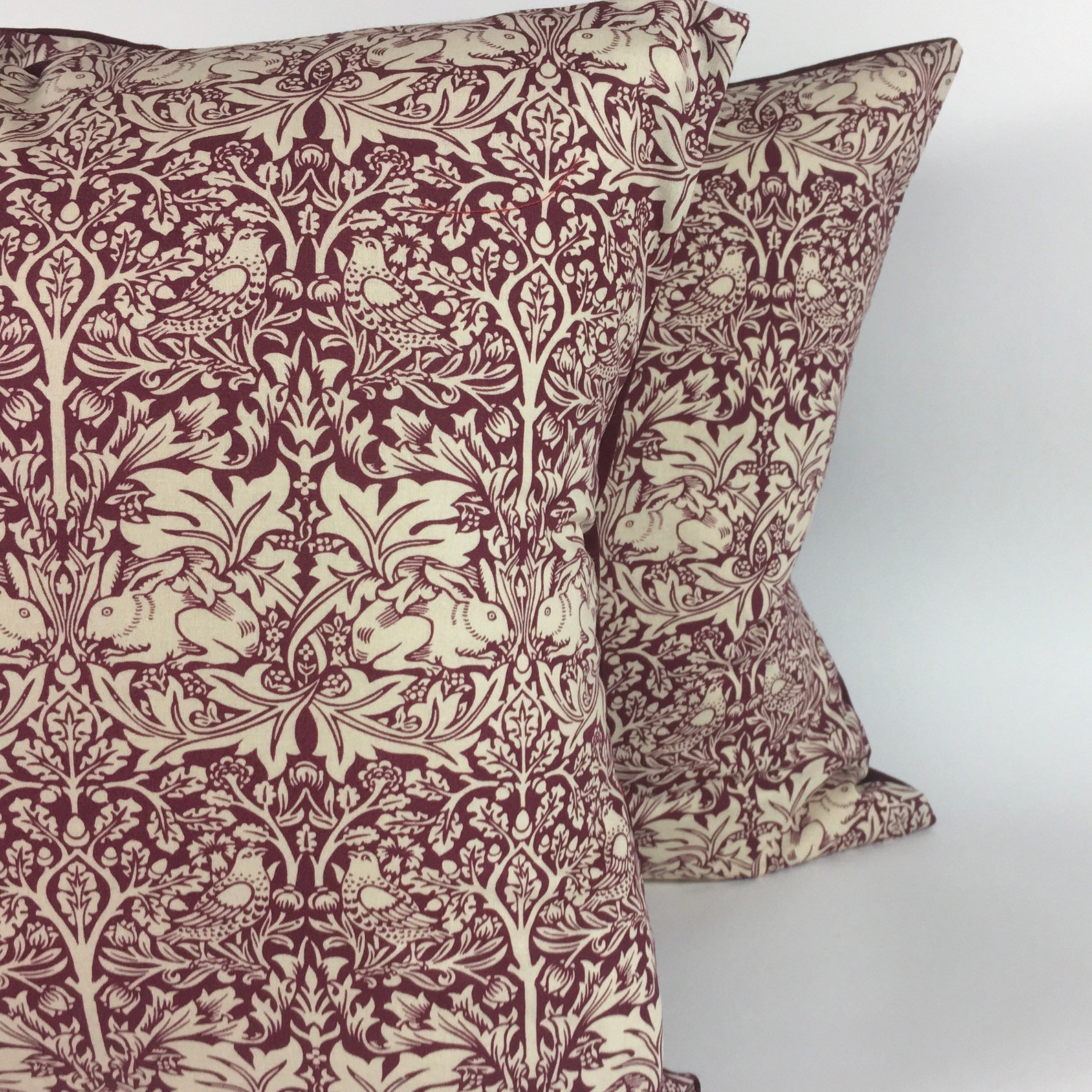 William Morris Brer Rabbit Cushion Cover red - Etsy