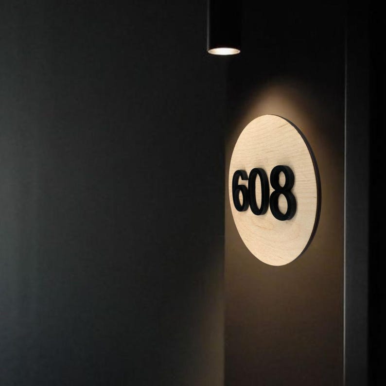 Custom Wooden Room Number Sign for Hotels & Airbnb | Personalized Door ...