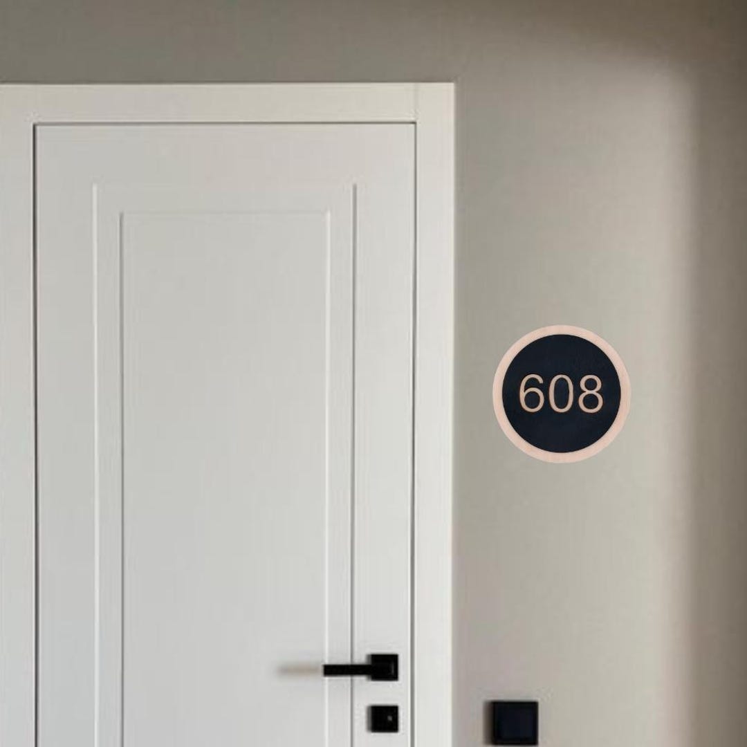 Handcrafted Wooden Round Sign for Hotel Rooms & Airbnb – Rustic Room ...