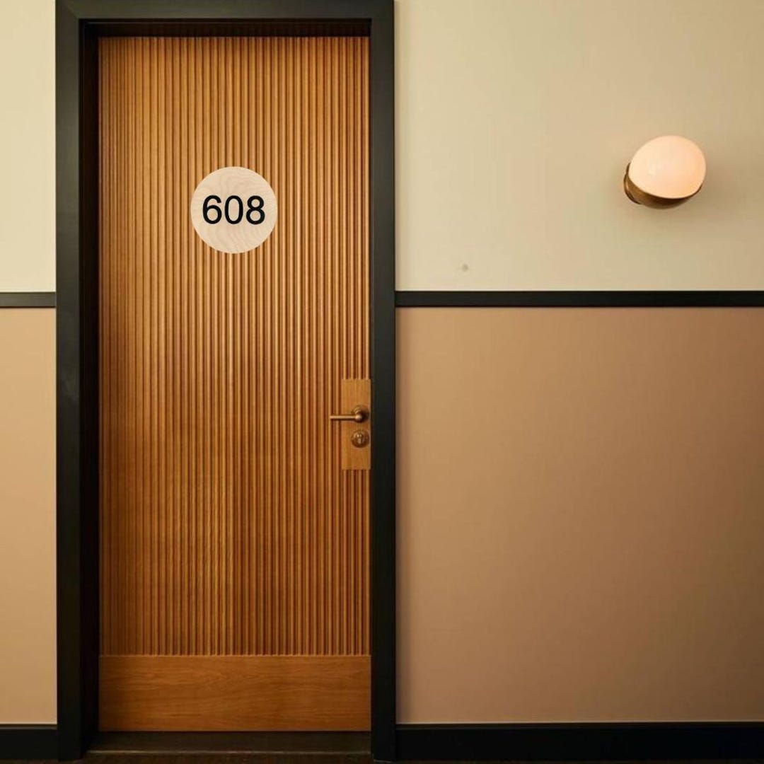 Custom Wooden Room Number Sign for Hotels & Airbnb – Personalized Wall ...
