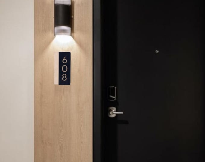 Custom Wooden Room Number Sign: Hotel & Airbnb Door Plaque - Etsy