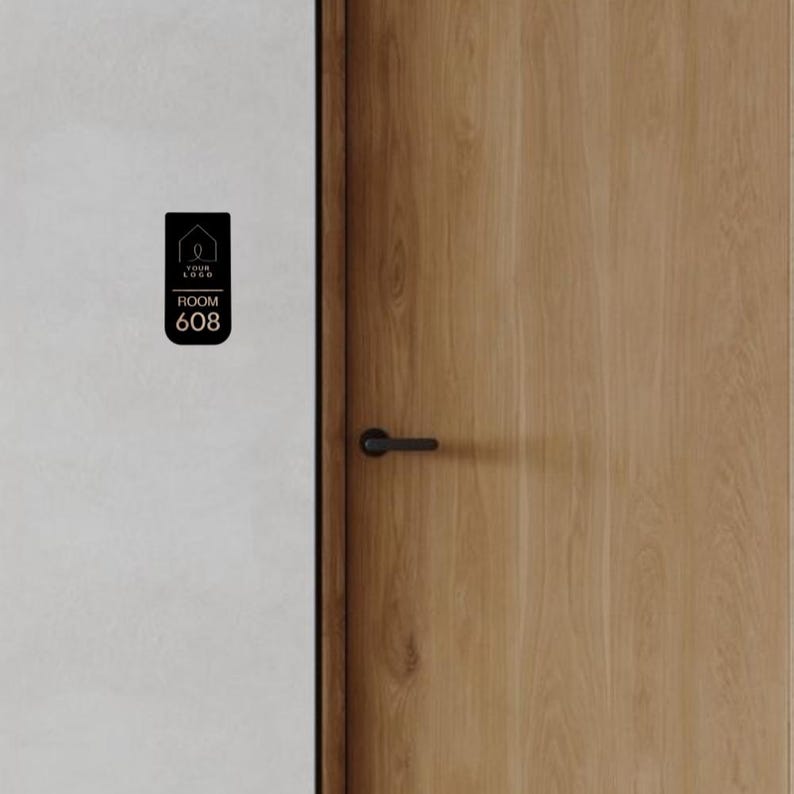Custom Wooden Room Number Sign – Personalized Hotel & Airbnb Door ...